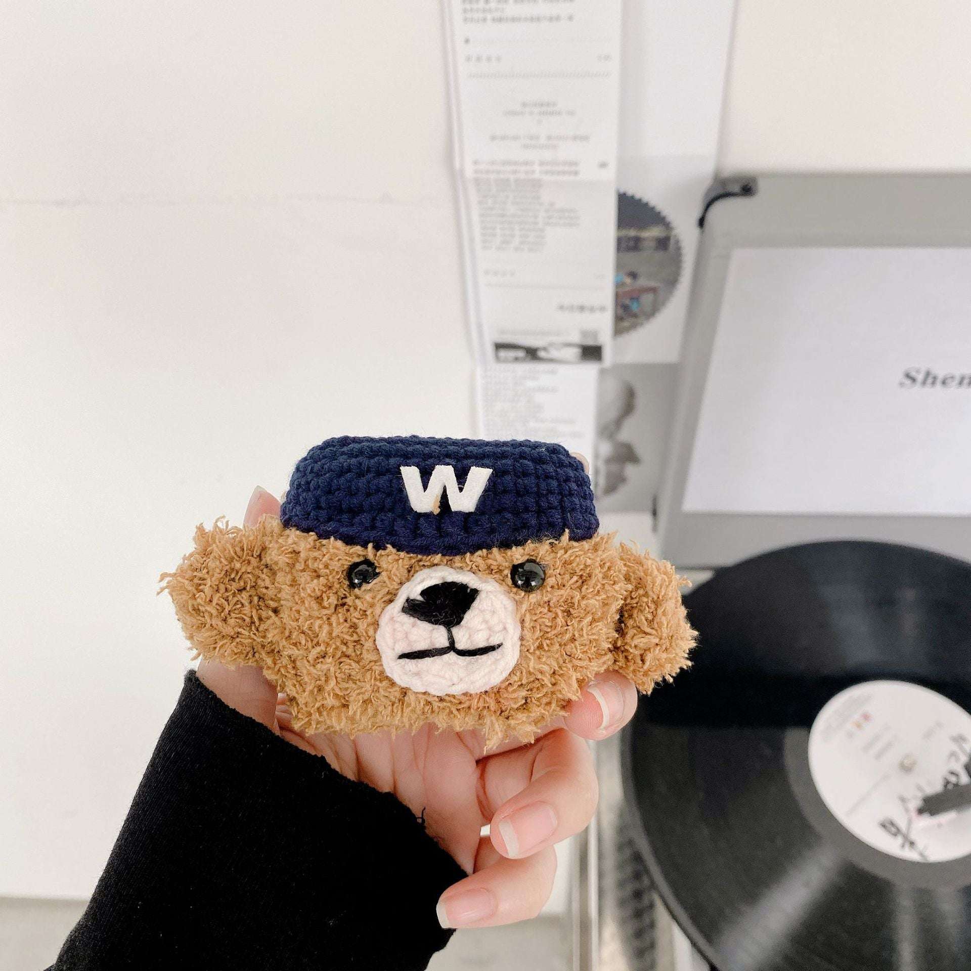 Cute Korean Teddy Bear Plushy Premium AirPods Case Shock Proof Cover ...
